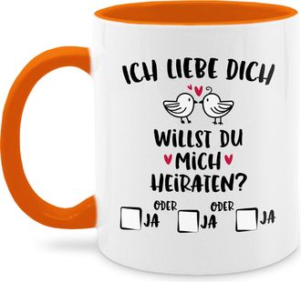 Shirtracer Tasse Tassen 325ml - Hochzeit - Willst du mich heiraten? - schwarz - 325 ml - Orange - hochzeitsgeschenk heirat heiraten hochzeitsgeschenke hochzeits 