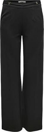 Only Wide Pant PNT Onlpoptrash Life Hw Belt Pantalon Large, Noir, M / 32L Femmes