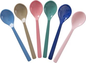 Rice Melamin Teelöffel Teaspoons - A New York Minute Farben -6 Stück mehrfarbig