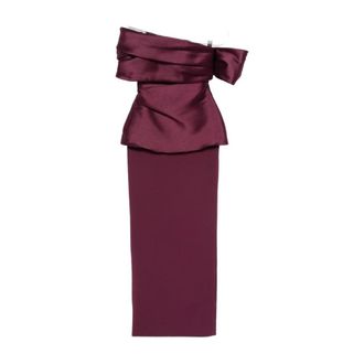 Solace London Robe bustier &agrave; basque - Femme - Robes - Violet - Taille: 36 FR