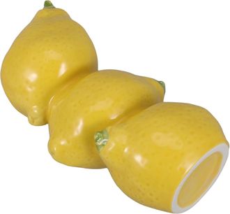 Aboofan Keramikvase mit Zitronenmuster Gelbe Fruchtf&ouml;rmige Blumenvase aus Robuster Keramik Vielseitige Tischdekoration f&uuml;r Wohnzimmer und K&uuml;che