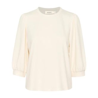 Soaked In Luxury Wei&szlig;es 3/4 Arm Sweatshirt Whisper - - Tops - Damen - Wei&szlig; - L