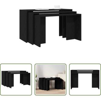 vidaXL vidaXL Holzwerkstoff - Satztische 3 Stk. Schwarz Holzwerkstoff