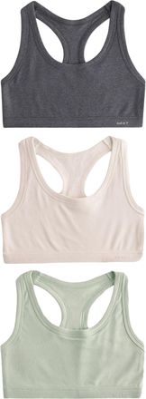 Next Damen Ultimate Comfort Gerippte Crop Tops, 3er-Pack Gr&uuml;n/Grau 44