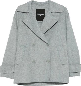 Patrizia Pepe Femme, Manteaux, Gris, Taille: 34 FR Caban