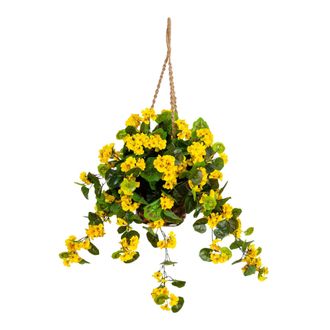 Nearly Natural 71,1 cm, UV-best&auml;ndige k&uuml;nstliche Geranie im H&auml;ngekorb (Indoor/Outdoor)