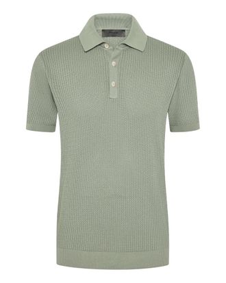 Ferrante Unifarbenes Strick-Poloshirt aus edler Baumwolle in