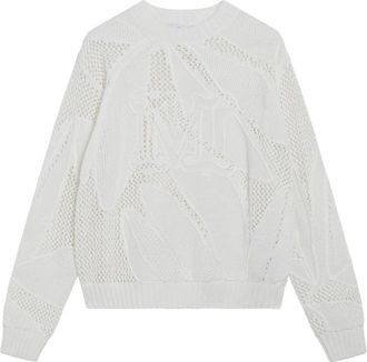Max Mara Femme, Pulls, Blanc, Taille: 42 FR Salvo Pointelle Knit Sweater