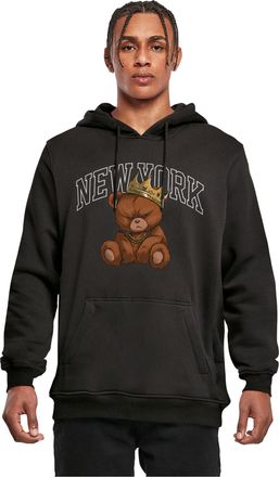 Mister Tee Herren NY Crowned Bear Hoody - Regular Fit Streetwear Kapuzenpullover mit New-York-Schriftzug und gekr&ouml;ntem B&auml;renmotiv, Schwarz, 4XL