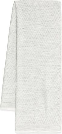 Missoni écharpe à franges et chevrons - Blanc