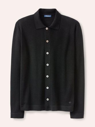 Walbusch Polokragenpullover Herren Strickpolo aus Merinowolle Pflegeleicht Extrafeine Merinowolle, Perlmuttkn&ouml;pfe, formstabil und Easy-Care