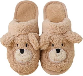 Minetom Animal Chaussons Maison Hommes Femmes Hiver Peluche Douce Pantoufle dintérieur Chaud Chaussures Antidérapant Slippers G Kaki 43/44 EU