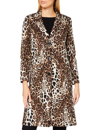 Helene Berman Damen College Coat Wollmischungs-Mantel, Leopard, M