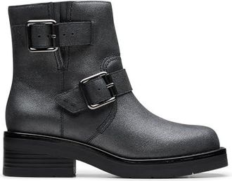 Clarks Femme Boucle Rebelle Botte Tendance, Lea Noir doublé, 35.5 EU