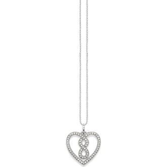 Thomas Sabo Unendlichkeits-Herz-Anh&auml;nger Halskette Silber - - Accessories - Damen - Grau - ONE SIZE