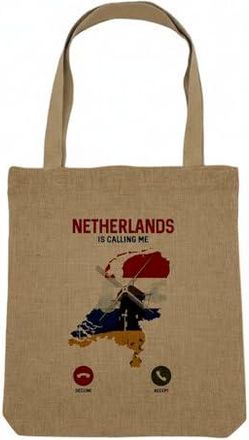 Fabulous Sac Shopping Tote Bag Aspect Lin - Netherlands Is Calling Me Flag Landscape Mill - Sac de Courses Toile Epaisse 360g Beige Naturel Cabas Port&eacute; Epaule 