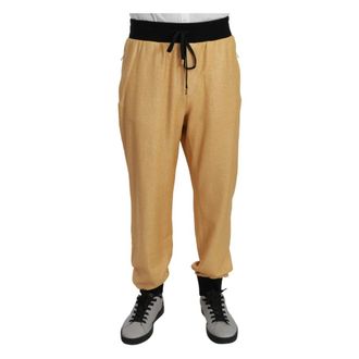 Dolce & Gabbana Homme, Pantalons, Jaune, Taille: L Or Ann&eacute;e du Cochon Pantalons en Coton