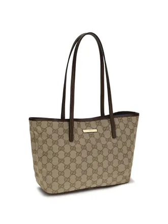 Gucci Womens Large Tribeca Tote Bag Vintag.sand-Dk Brown Polyester; Cotton; Polyamide Handbags Vintag.sand/dk Hand