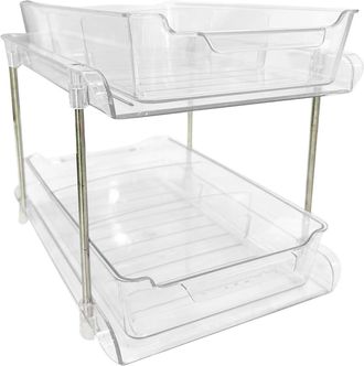 Generic Ausziehbare Schubladen - 2 verstellbare Ebenen unter dem des Schranks | Platzsparender Organizer f&uuml;r Schr&auml;nke f&uuml;r Badezimmer in der K&uuml;che, Einheiten v