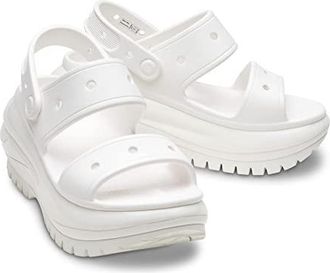 Crocs Sandales classiques Mega Crush unisexes pour adulte | Sandales à plateforme, blanc, 9 Women/7 Men