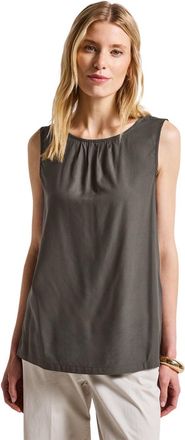 Street One Damen 3411873 Blusentop mit Raffung, Nomad Brown, 42