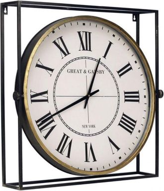 D&eacute;coration d'Autrefois Horloge pivotante en m&eacute;tal - M&eacute;tal - Blanc - Interiors