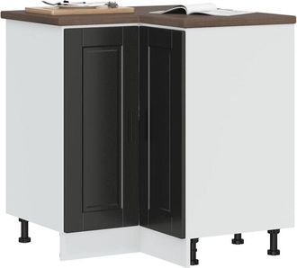vidaXL Vidaxl - Armoire dangle de cuisine Porto noir bois ding&eacute;nierie