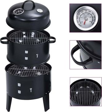 vidaXL 3-in-1 Holzkohlegrill R&auml;ucherofen 40&times;80 cm vidaXL