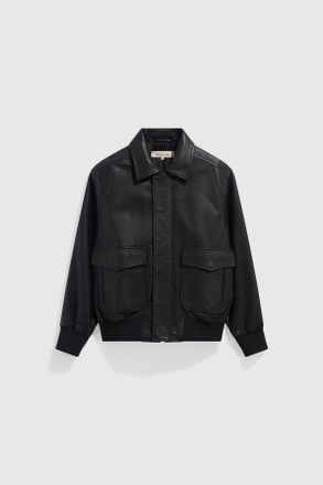 Gerard Darel Veste ample en cuir- NIMA - Noir