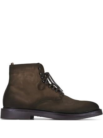 Officine Creative Hopkins Flexi 203 Schn&uuml;rstiefel aus Wildleder - Braun