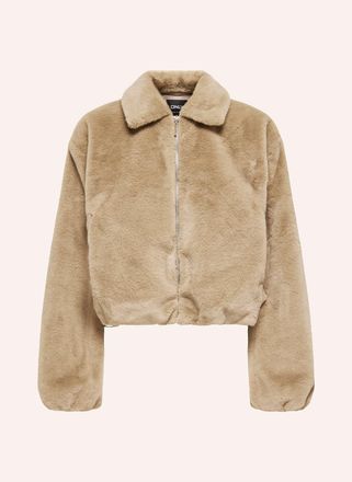 Only Kunstpelz-Jacke beige