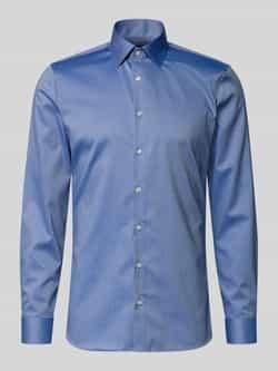 Olymp No. 6 Super Slim Fit Business-Hemd mit Kentkragen und Strukturmuster