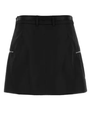 Prada Womens Black Re-Nylon Mini Skirt Nero Gonne