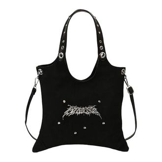 Generic Kexpery Sac &agrave; bandouli&egrave;re en cuir PU avec rivets grand volume pour femme sac de voyage et de sortie