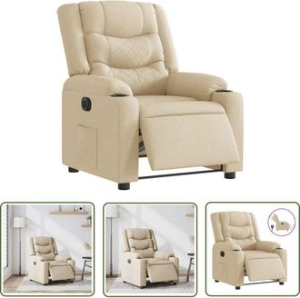 vidaXL The Living Store - vidaXL Relaxsessel Elektrisch Creme Stoff