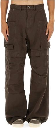 Rick Owens Homme, Pantalons, Brun, Taille: W31 Wide Pantalons