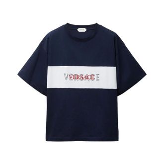 Versace Homme, Tops, Bleu, Taille: M T-shirts
