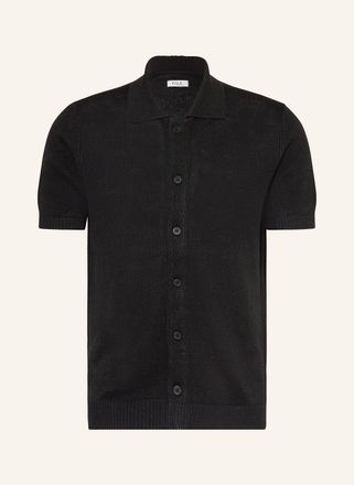 Paul Paul Strickhemd Comfort Fit Aus Leinen schwarz