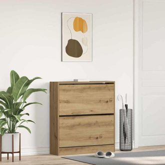 vidaXL Armoire &agrave; chaussures avec stockage Ch&ecirc;ne fum&eacute; 80 x 21 x 87.5 cm Vidaxl
