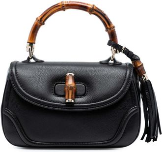 Gucci Hobo Bags - Medium Leather New Bamboo Satchel - Gr. unisize - in Schwarz - f&uuml;r Damen