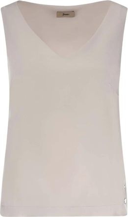 Herno Femme, Tops, Beige, Taille: 38 FR Top col en V en Cady Lucent