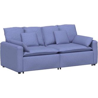 vidaXL Modulares Sofa mit Kissen Jeansblau Vidaxl