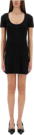 Courr&egrave;ges Femme, Robes, Noir, Taille: 40 FR Holistic Contrast Mini Dress
