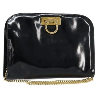 Ferragamo Sac bandouli&egrave;re en toile enduite Pre-owned - Femme - Pre-owned - Noir - Taille: ONE Size