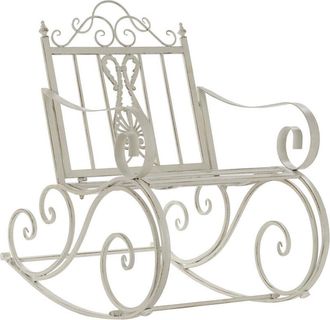 DKD Home Decor Dkd Home Decor - Fauteuil Bascule M&eacute;tal 63X89X92 Vieilli Blanc