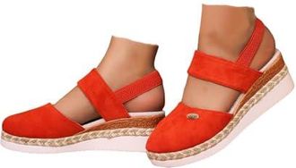 Generic Sandales orthop&eacute;diques compens&eacute;es &agrave; bout ferm&eacute; pour femme, habill&eacute;e d&eacute;t&eacute;, d&eacute;contract&eacute;e, confortable, l&eacute;g&egrave;re, sandales de marche antid&eacute;rapantes avec bo