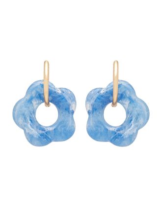 8 by YOOX SMALL HOOPS WITH RESIN FLOWER PENDANT