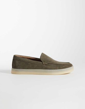 Mango Chaussures en daim v&eacute;ritable - Kaki-Vert