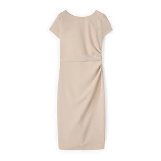 Motivi Femme, Robes, Beige, Taille: 46 FR Robe fourreau en cr&ecirc;pe avec drap&eacute;