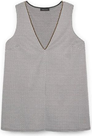 Fiorella Rubino Femme, Robes, Noir, Taille: 42 FR Courte robe trap&egrave;ze avec encolure en V plongeante